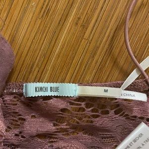 Urban Outfitters | Tops | Uo Pink Lace Crop Top With Cross Cross Back ...